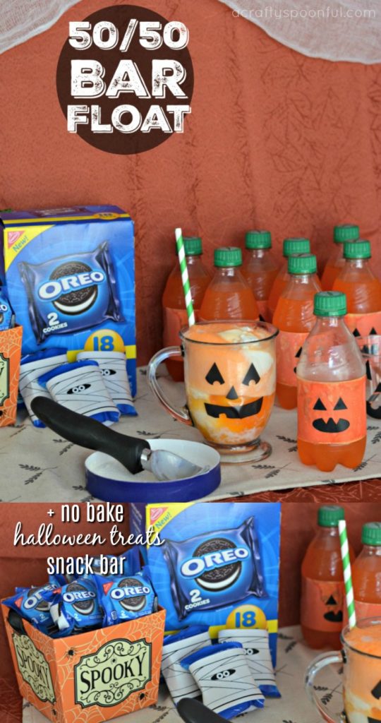 No Bake Halloween Treats Snack Bar With 50/50 Bar Floats