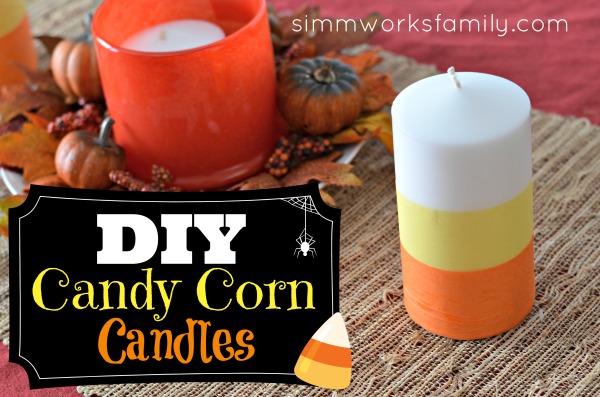 DIY Candy Corn Candles Perfect for a Halloween Centerpiece